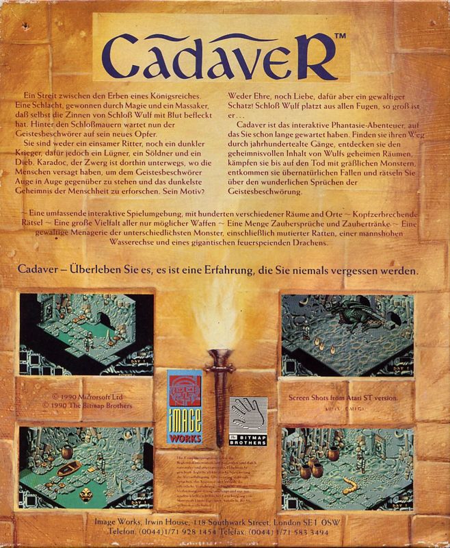 Cadaver cover or packaging material - MobyGames