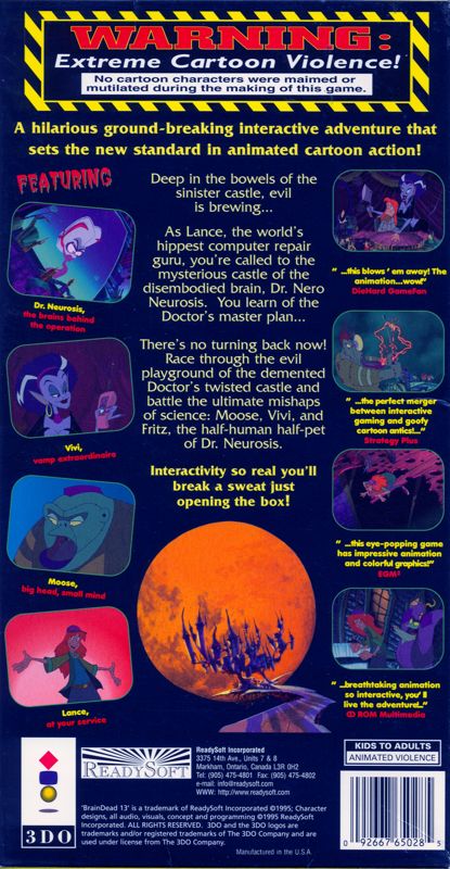 Brain Dead 13 cover or packaging material - MobyGames