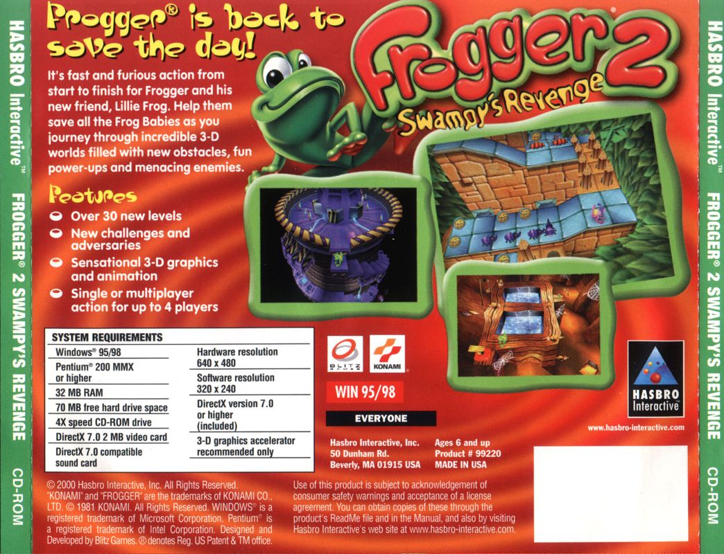 Frogger 2: Swampy's Revenge cover or packaging material - MobyGames