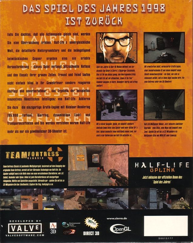 Half-Life: Game of the Year Edition cover or packaging material - MobyGames