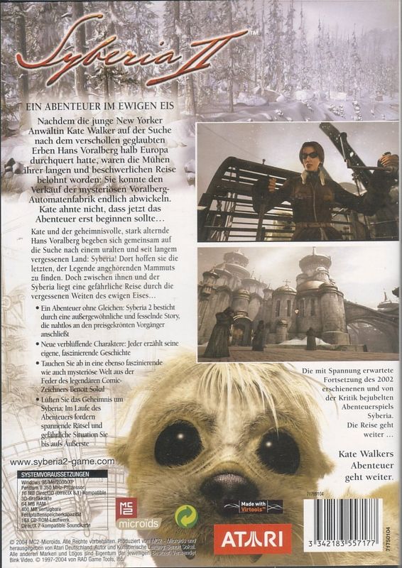 Syberia II cover or packaging material - MobyGames