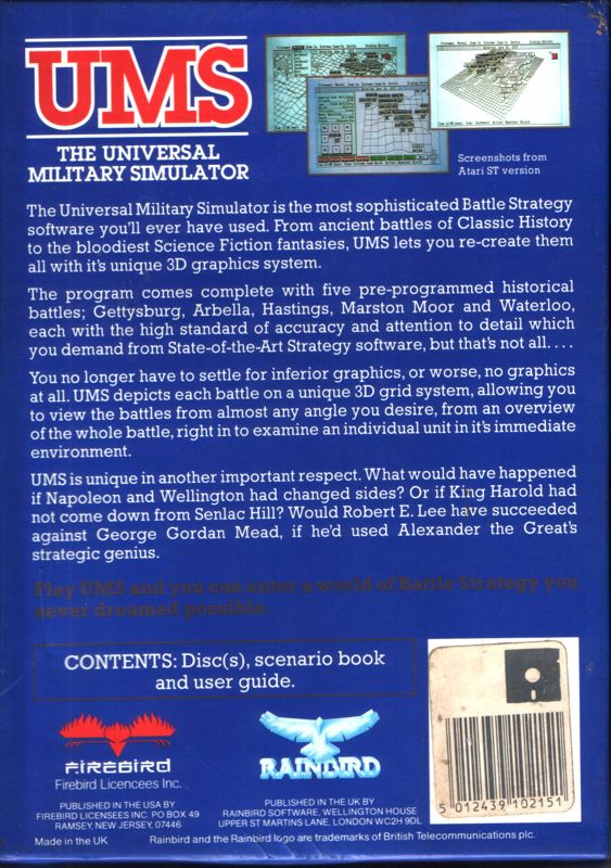UMS: The Universal Military Simulator cover or packaging material ...