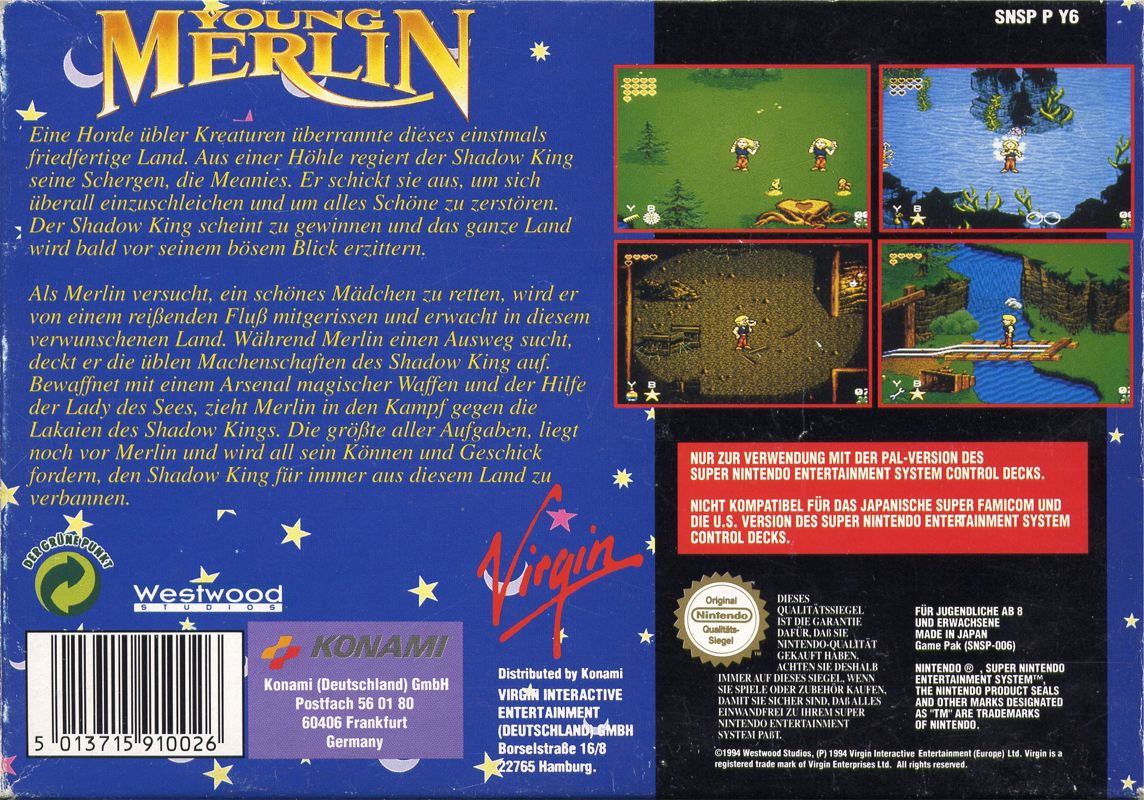 Young Merlin cover or packaging material - MobyGames