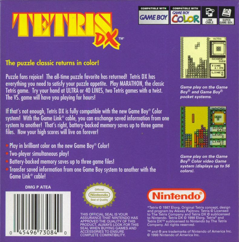 Tetris DX cover or packaging material - MobyGames