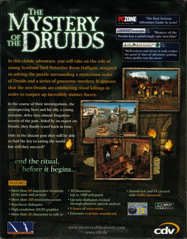 The Mystery of the Druids cover or packaging material - MobyGames