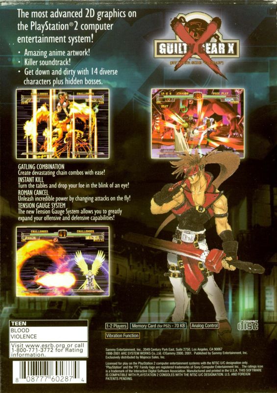Guilty Gear X cover or packaging material - MobyGames