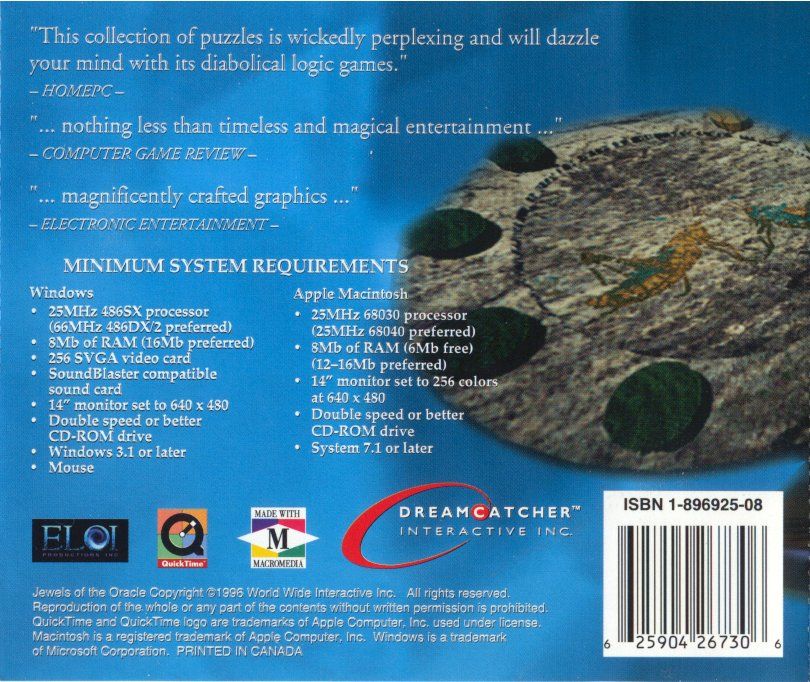 Jewels of the Oracle cover or packaging material - MobyGames