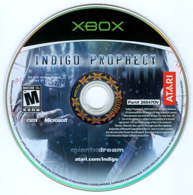 Indigo Prophecy cover or packaging material - MobyGames