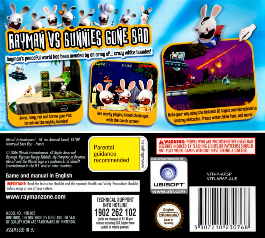 Rayman: Raving Rabbids cover or packaging material - MobyGames