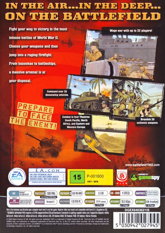 Battlefield 1942 cover or packaging material - MobyGames