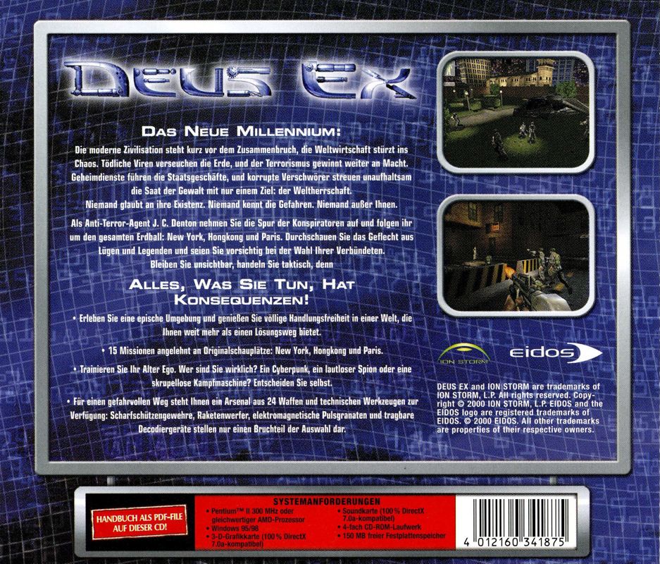 Deus Ex cover or packaging material - MobyGames