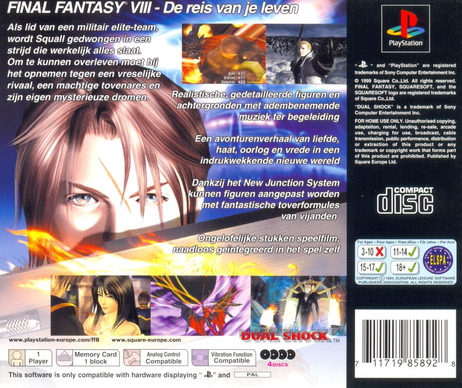Final Fantasy VIII cover or packaging material - MobyGames