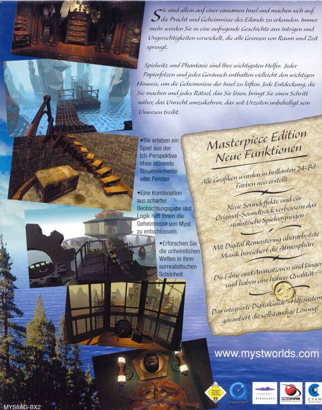 Myst: Masterpiece Edition cover or packaging material - MobyGames