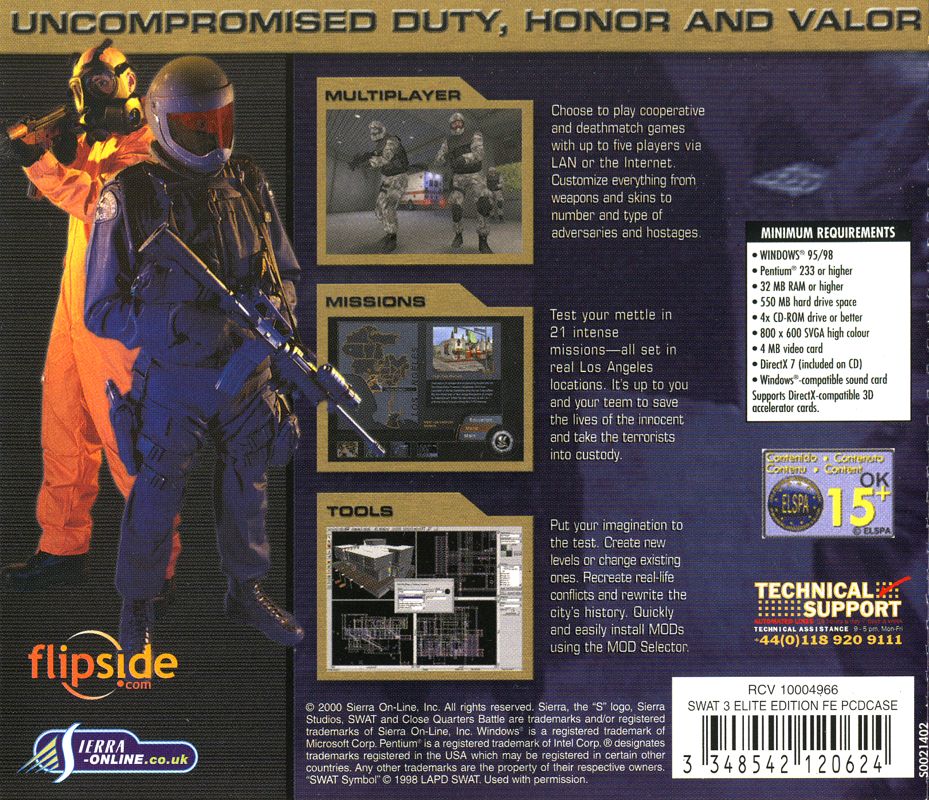 SWAT 3: Close Quarters Battle - Elite Edition cover or packaging ...