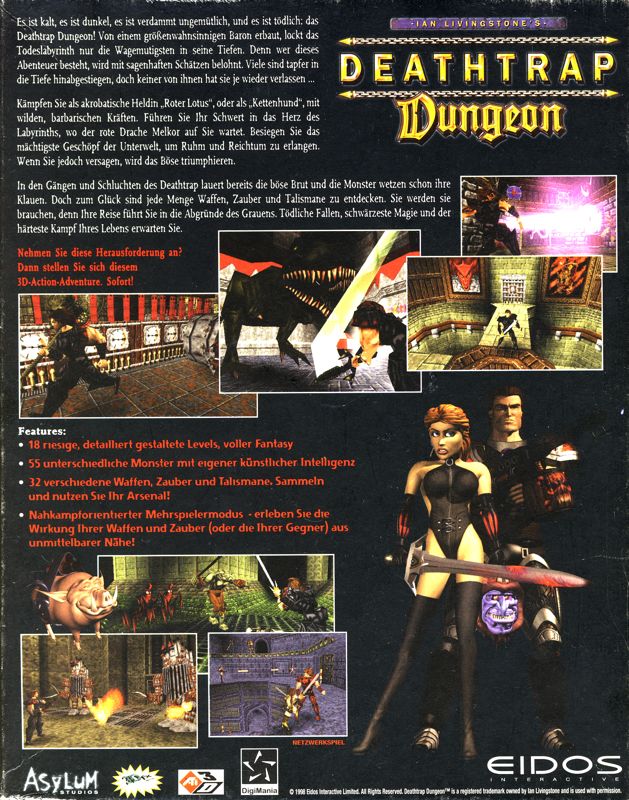 Ian Livingstone's Deathtrap Dungeon cover or packaging material - MobyGames