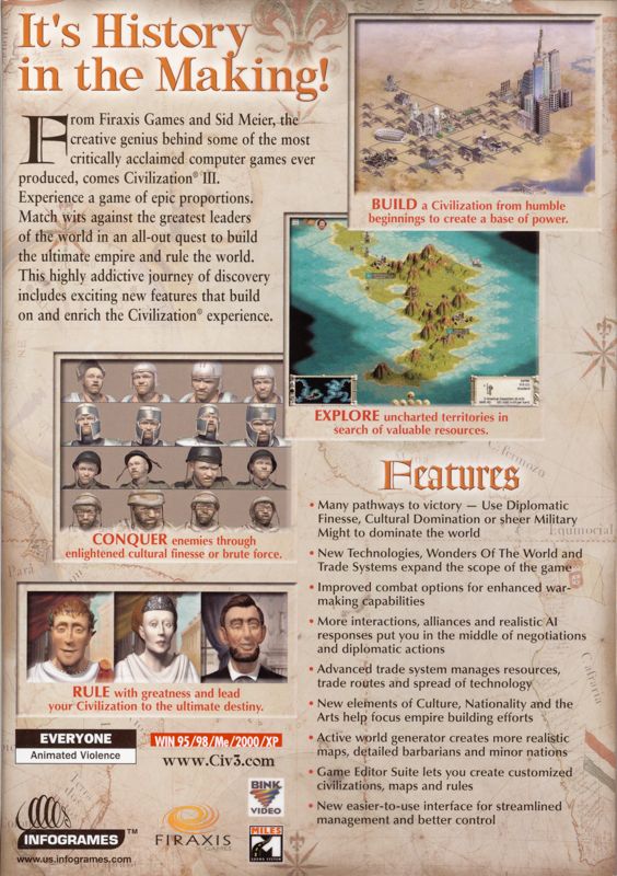 Sid Meier's Civilization III cover or packaging material - MobyGames