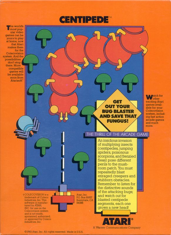 Centipede cover or packaging material - MobyGames