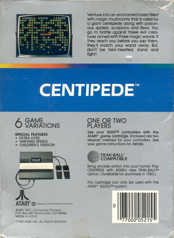Centipede cover or packaging material - MobyGames