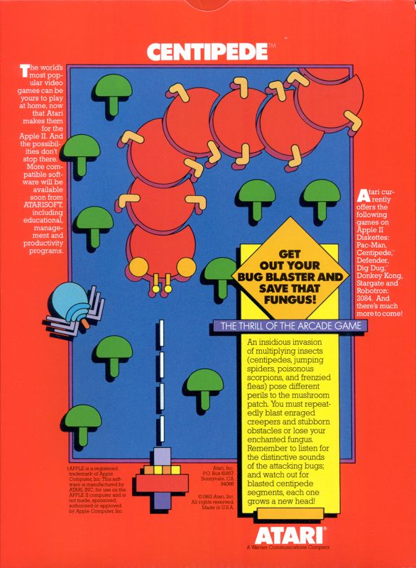 Centipede cover or packaging material - MobyGames