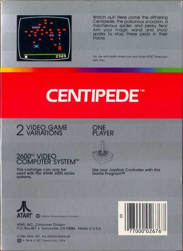 Centipede cover or packaging material - MobyGames