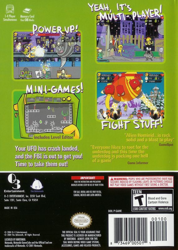 Alien Hominid cover or packaging material - MobyGames