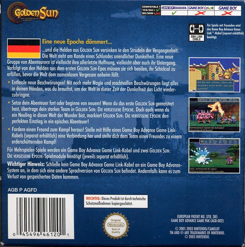Golden Sun: The Lost Age cover or packaging material - MobyGames