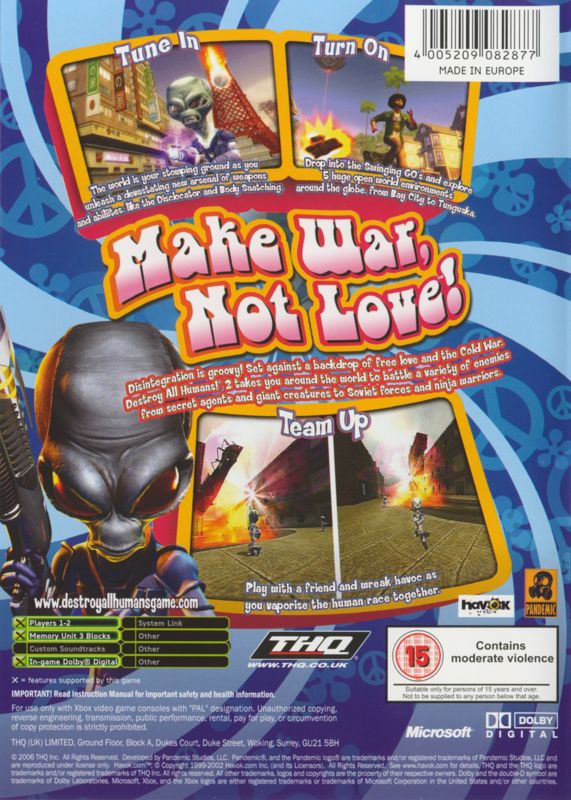 Destroy All Humans! 2 cover or packaging material - MobyGames