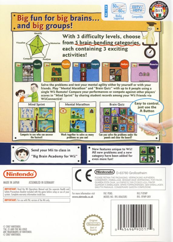 Big Brain Academy: Wii Degree cover or packaging material - MobyGames