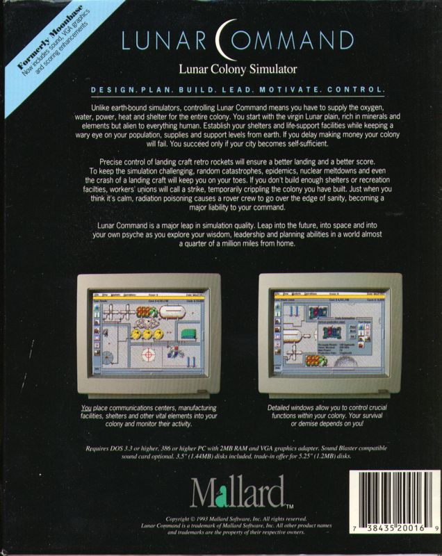 Lunar Command cover or packaging material - MobyGames