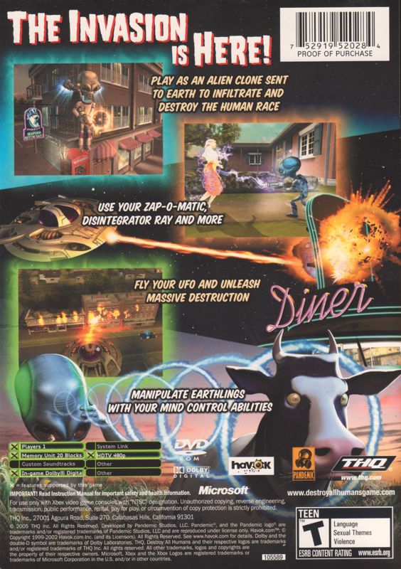 Destroy All Humans! cover or packaging material - MobyGames