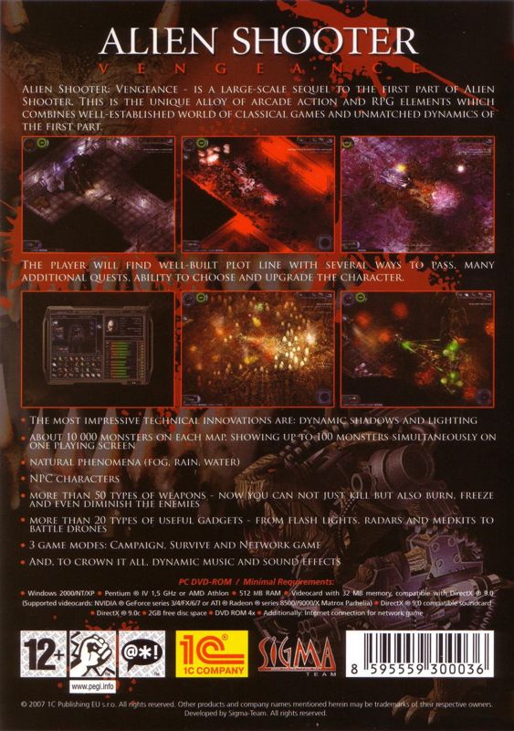 Alien Shooter: Vengeance cover or packaging material - MobyGames
