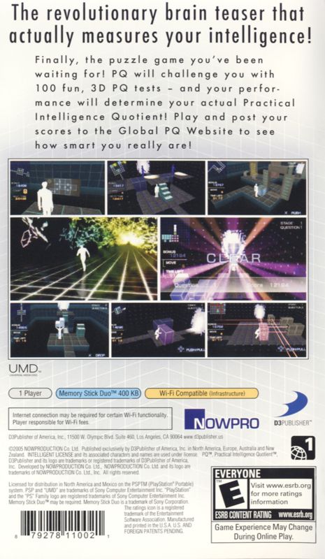 PQ: Practical Intelligence Quotient cover or packaging material - MobyGames