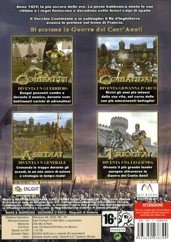 Wars and Warriors: Joan of Arc cover or packaging material - MobyGames