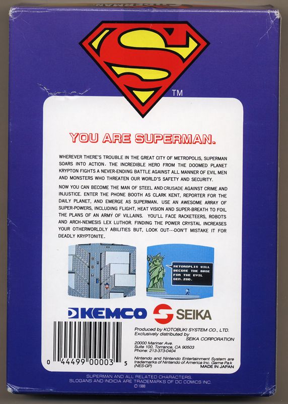 Superman cover or packaging material - MobyGames