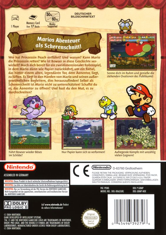 Paper Mario: The Thousand-Year Door cover or packaging material - MobyGames