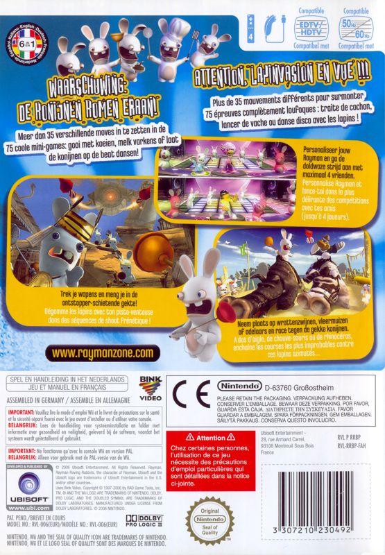 Rayman: Raving Rabbids cover or packaging material - MobyGames