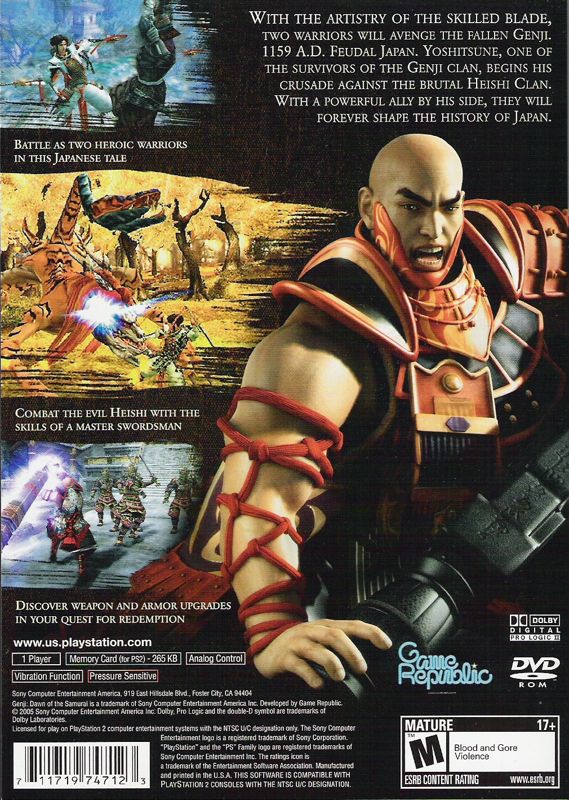 Genji: Dawn of the Samurai cover or packaging material - MobyGames