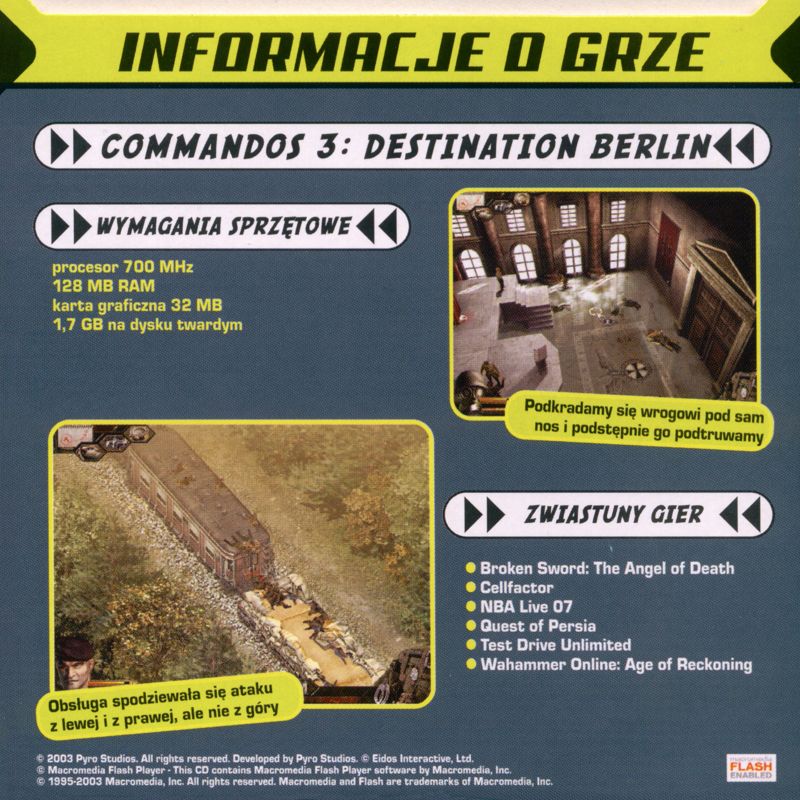 Commandos 3: Destination Berlin cover or packaging material - MobyGames
