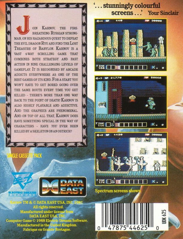 Karnov cover or packaging material - MobyGames