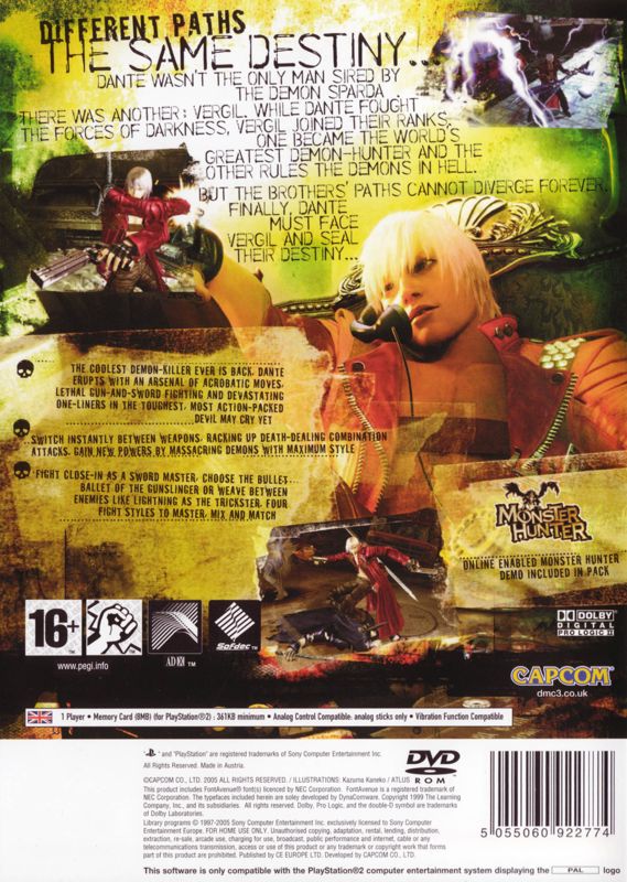 Devil May Cry 3: Dante's Awakening cover or packaging material - MobyGames