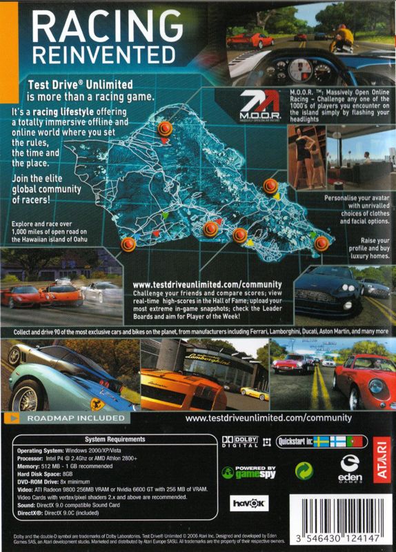 Test Drive Unlimited cover or packaging material - MobyGames