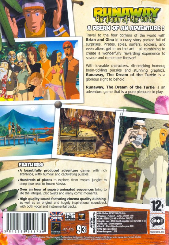 Runaway 2: The Dream of the Turtle cover or packaging material - MobyGames