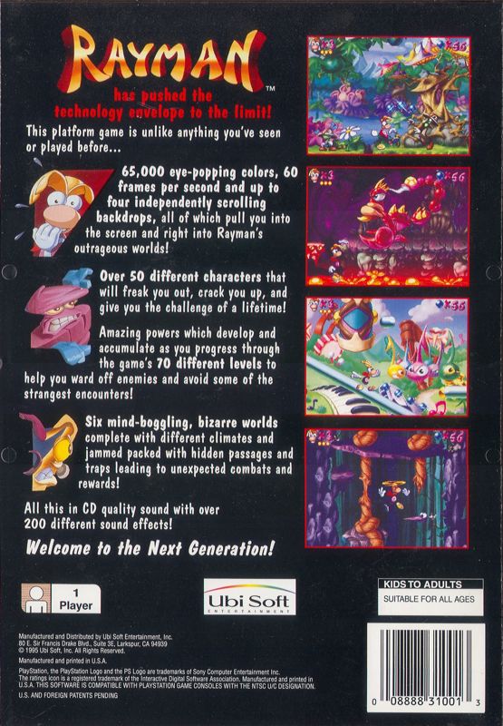 Rayman cover or packaging material - MobyGames