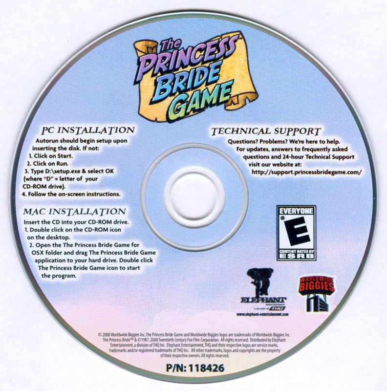 The Princess Bride Game cover or packaging material - MobyGames