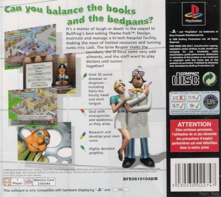 Theme Hospital cover or packaging material - MobyGames