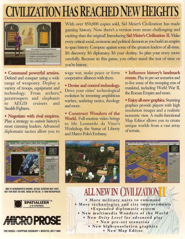 Sid Meier's Civilization II cover or packaging material - MobyGames