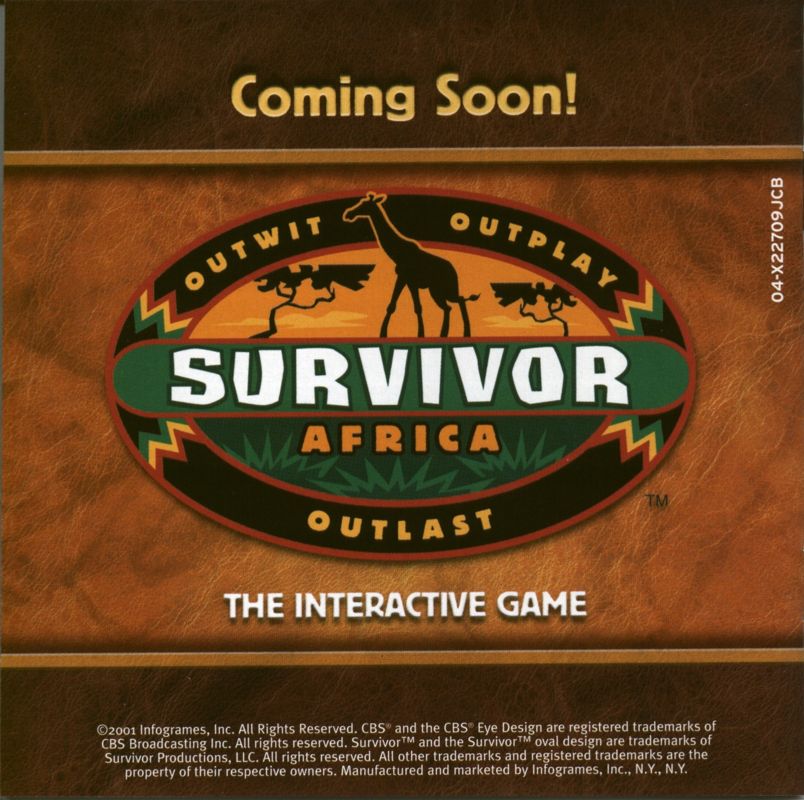 Survivor: The Interactive Game cover or packaging material - MobyGames
