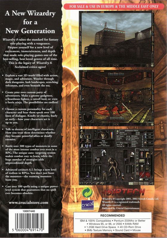 Wizardry 8 cover or packaging material - MobyGames