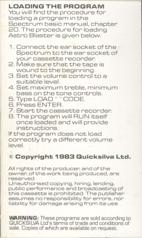 Astro Blaster cover or packaging material - MobyGames