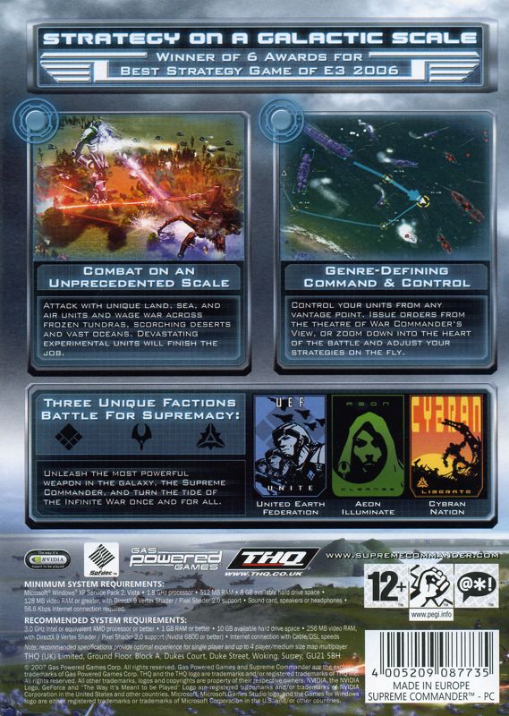 Supreme Commander (Limited Edition Faction Pack) cover or packaging ...